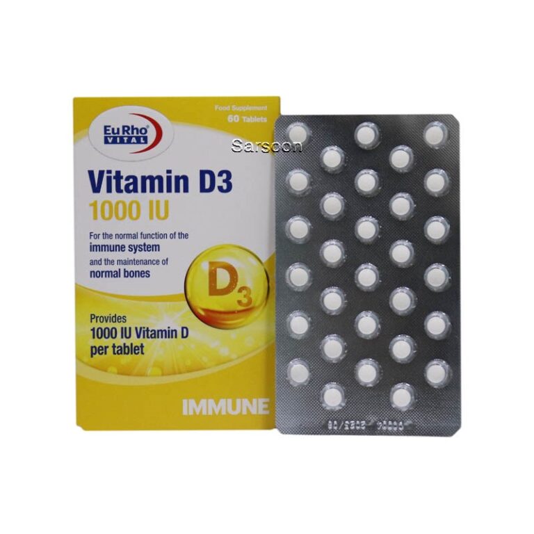 قرص ویتامین D3 1000 واحد یوروویتال 60 عدد Eurho Vital Vitamin D3 1000 IU 60 Tabs - سرسون ...