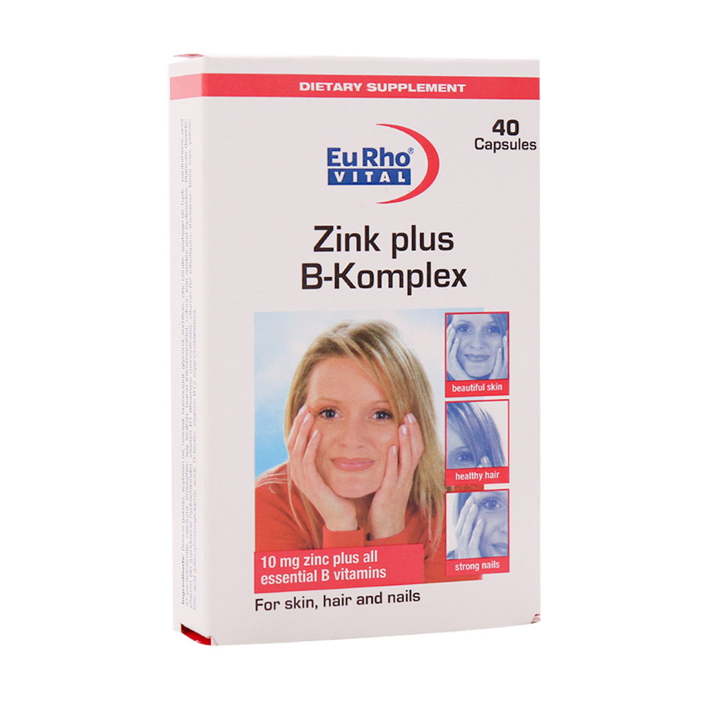 کپسول زینک پلاس ب کمپلکس یوروویتال 40 عدد Eurhovital Zink Plus B ...