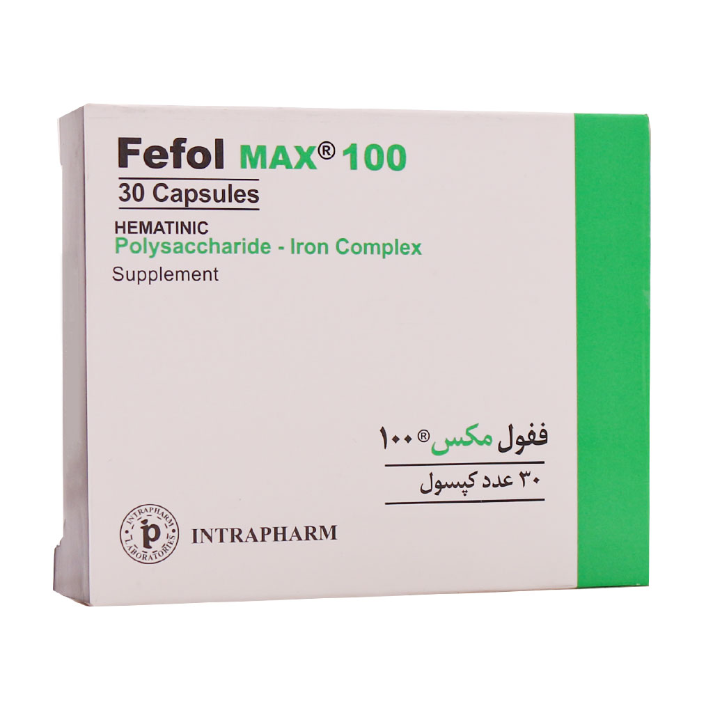کپسول ففول مکس 100 اینترافارم 30 عدد Intrapharm Fefol Max 100 30 ...